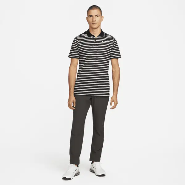 Nike Dri-fit Victory Striped Golf Polo - Black