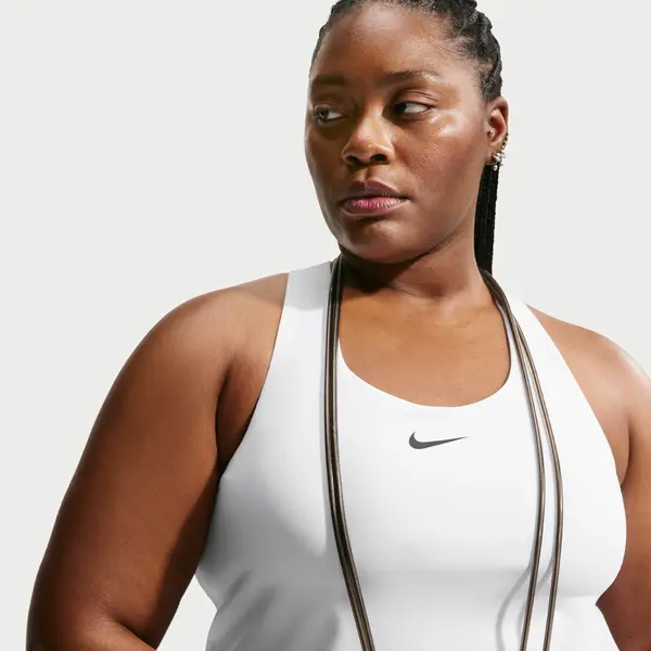 Nike Swoosh Medium-support Padded Sports Bra Tank Top - White