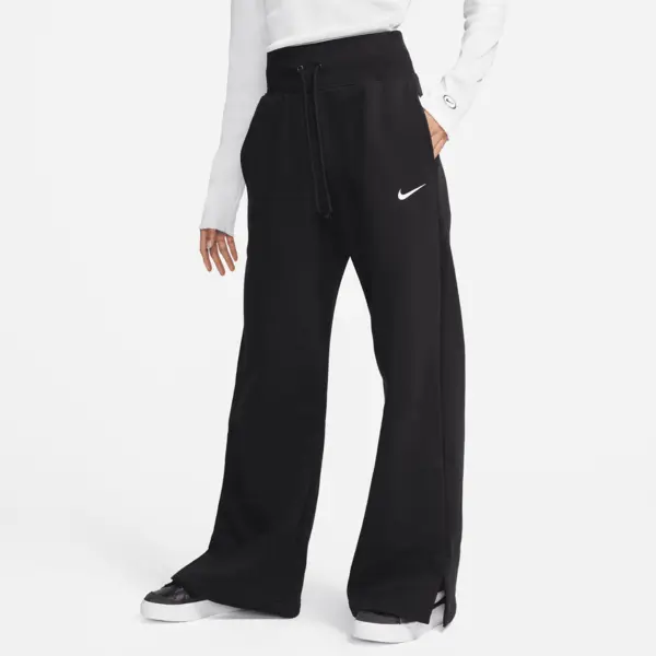 Nike Sportswear Phoenix Fleece High-waisted Wide-leg Sweatpants - Black