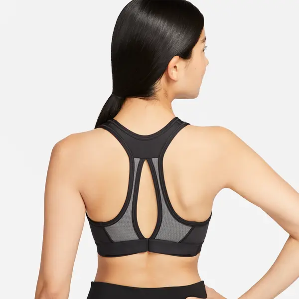Nike Swoosh High Support Non-padded Adjustable Sports Bra - Black