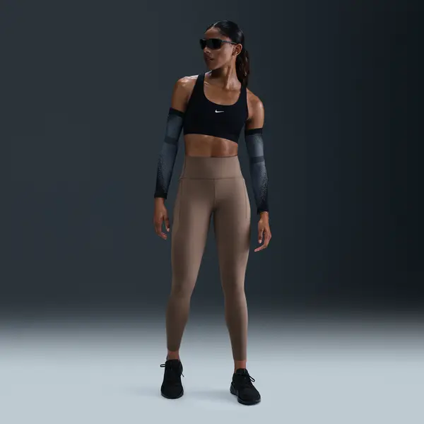 Nike Swift High-waisted 7/8 Running Leggings With Pockets - Brown