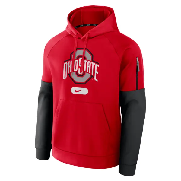 Nike Ohio State Buckeyes Therma College Pullover Hoodie - Red