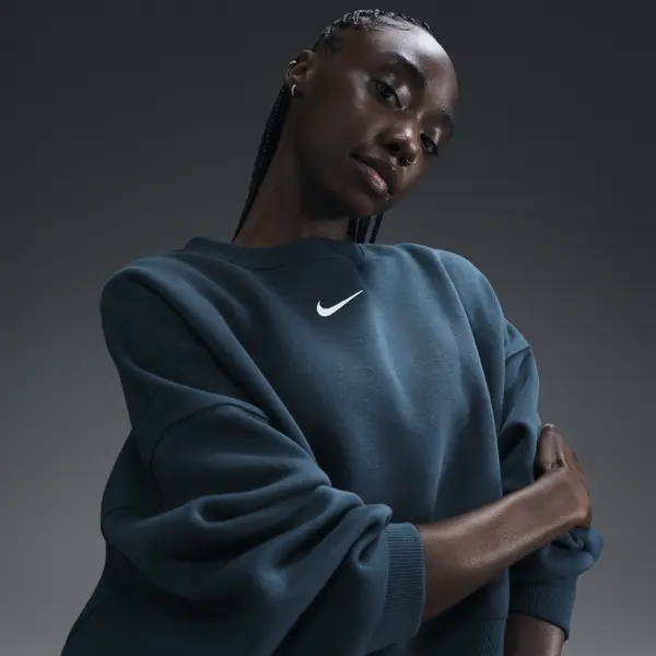 Nike Sportswear Phoenix Fleece Over-oversized Crew-neck Sweatshirt - Blue