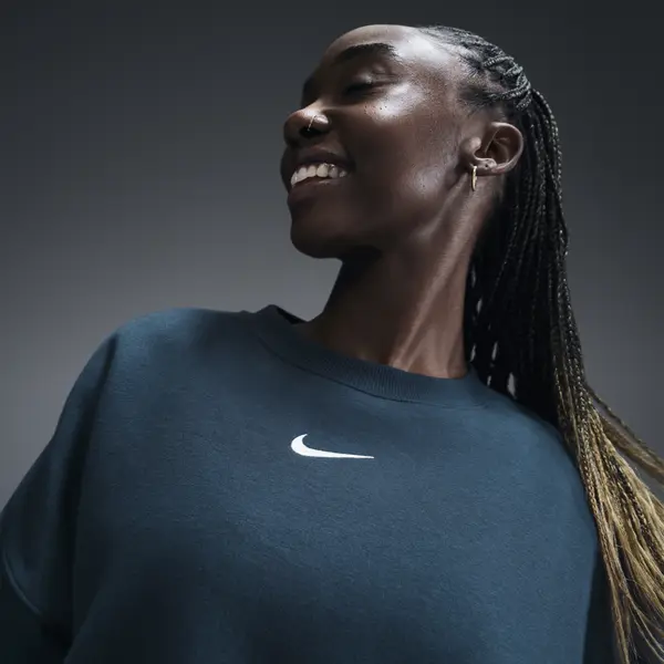 Nike Sportswear Phoenix Fleece Over-oversized Crew-neck Sweatshirt - Blue