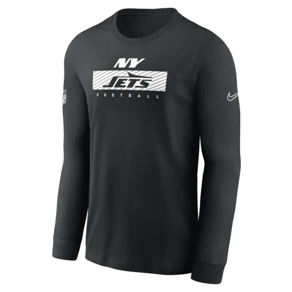 Nike New York Jets Sideline Team Issue Dri-fit Nfl Long-sleeve T-shirt - Black