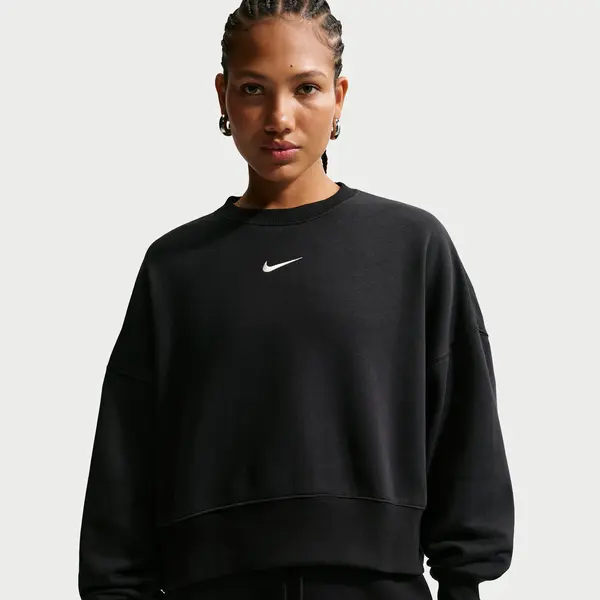 Nike Sportswear Phoenix Fleece Over-oversized Crew-neck Sweatshirt - Black