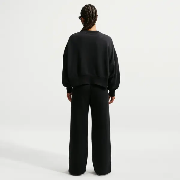 Nike Phoenix Fleece Oversized Crew-neck Sweatshirt - Black