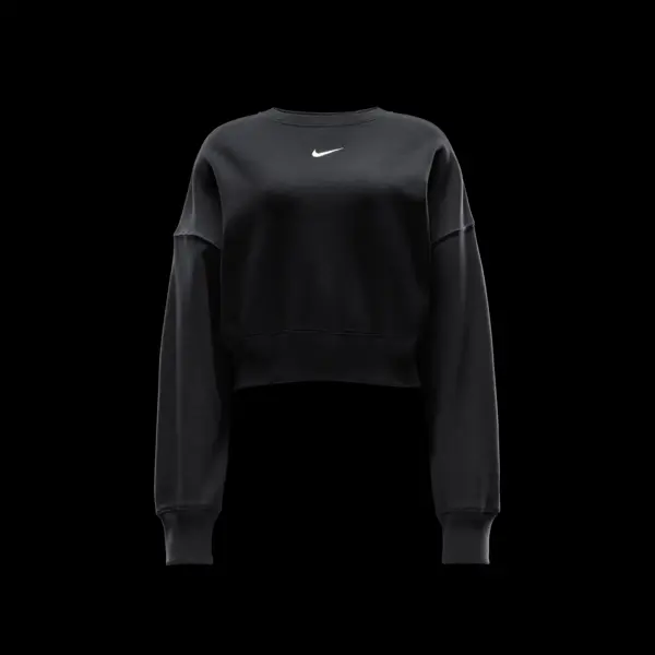 Nike Phoenix Fleece Oversized Crew-neck Sweatshirt - Black