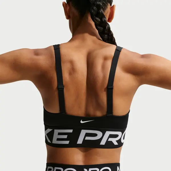 Nike Pro Indy Plunge Medium-support Padded Sports Bra - Black