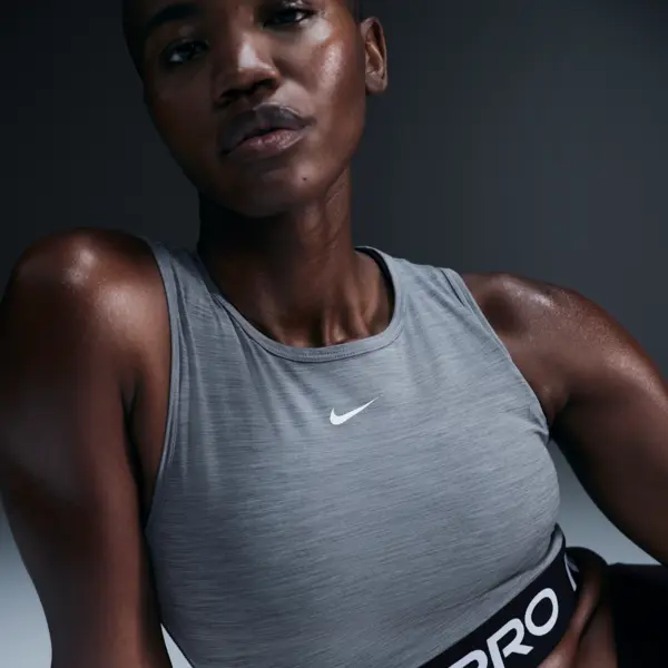 Nike Pro Dri-fit Cropped Tank Top - Grey