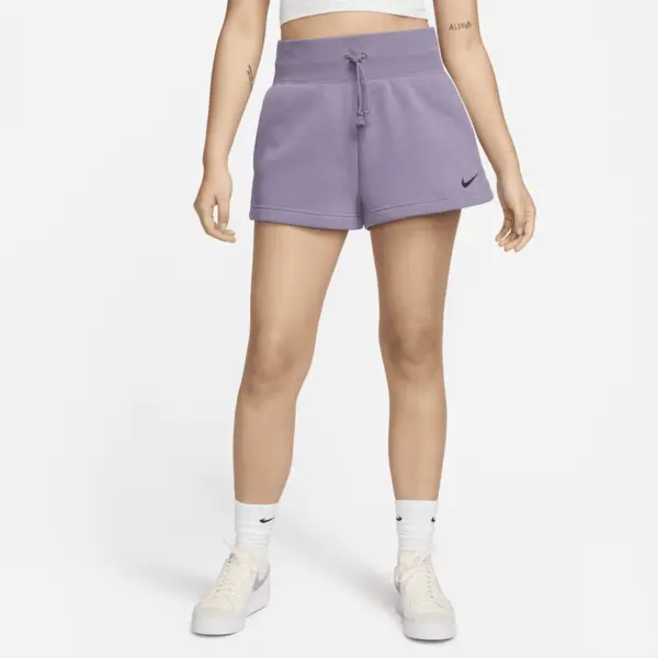 Nike Sportswear Phoenix Fleece High-waisted Loose Shorts - Purple