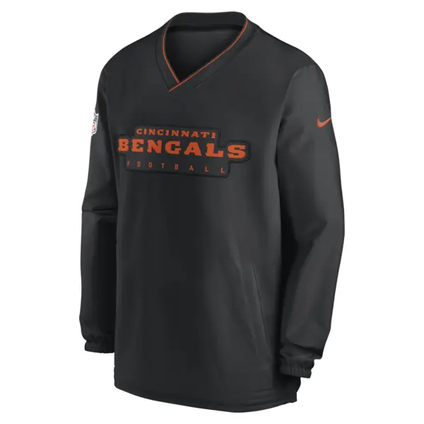 Nike Cincinnati Bengals Sideline Nfl Long-sleeve Windshirt - Black