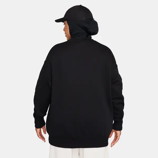 Nike Phoenix Fleece Oversized Crew-neck Sweatshirt - Black