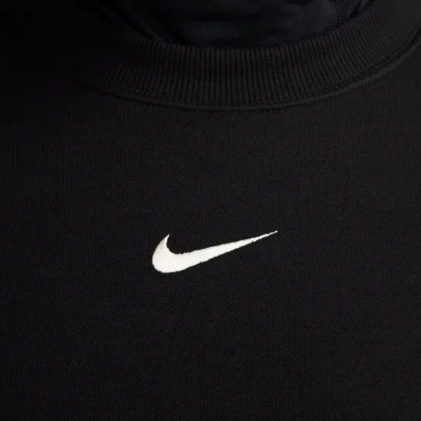Nike Phoenix Fleece Oversized Crew-neck Sweatshirt - Black