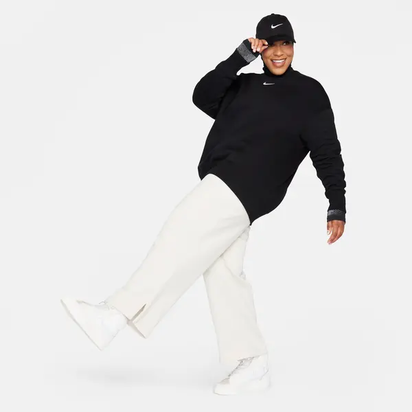 Nike Phoenix Fleece Oversized Crew-neck Sweatshirt - Black