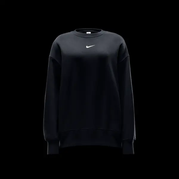Nike Phoenix Fleece Oversized Crew-neck Sweatshirt - Black