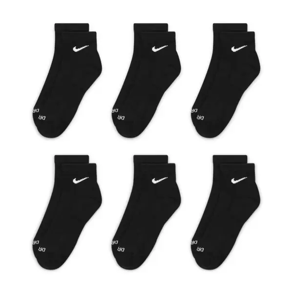 Nike Everyday Plus Cushioned Training Ankle Socks - Black