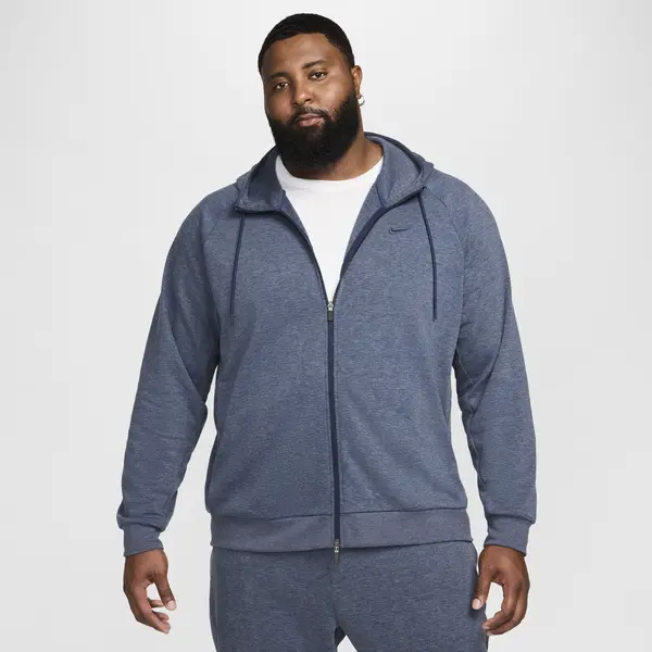 Nike Primary Fleece Dri-fit Uv Full-zip Performance Hoodie - Blue