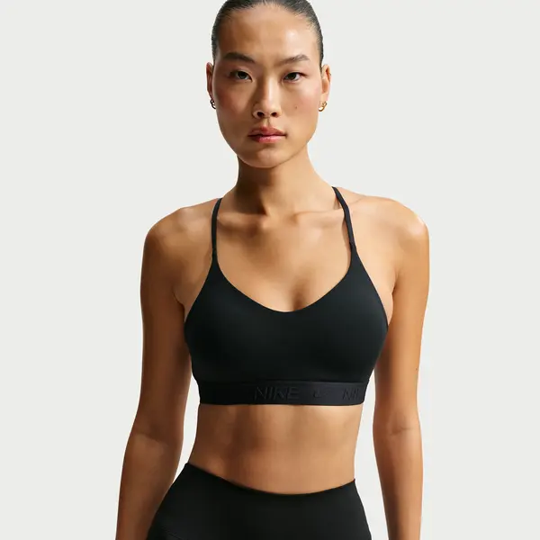 Nike Indy Light Support Padded Adjustable Sports Bra - Black