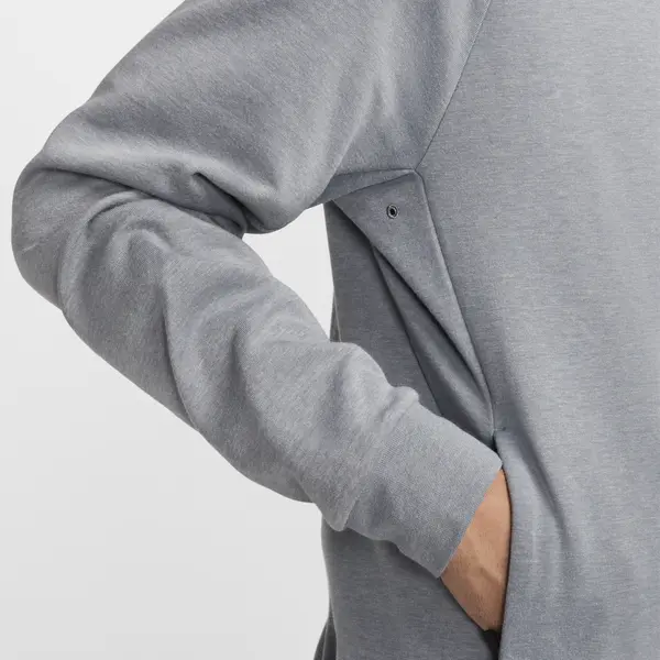 Nike Primary Fleece Dri-fit Uv Pullover Performance Hoodie - Grey