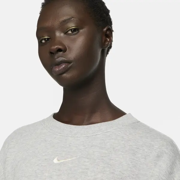 Nike Phoenix Fleece Oversized Crew-neck Sweatshirt - Grey