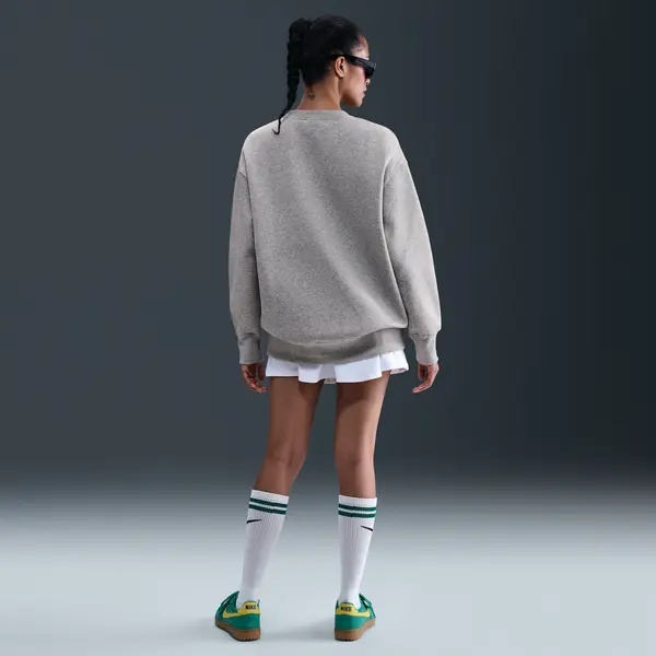 Nike Phoenix Fleece Oversized Crew-neck Sweatshirt - Grey