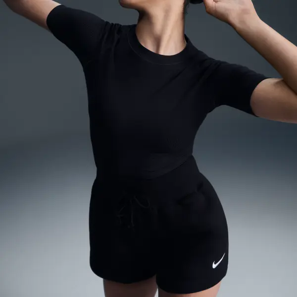 Nike Zenvy Rib Dri-fit Short-sleeve Top - Black
