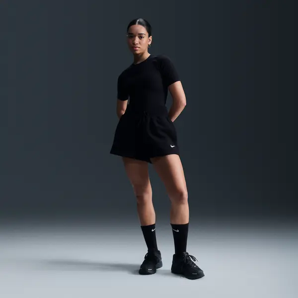 Nike Phoenix Fleece High-waisted Loose Shorts - Black