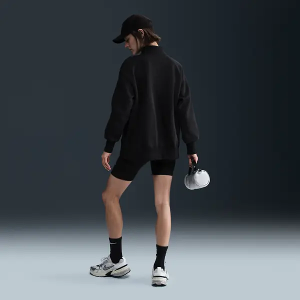Nike Sportswear Phoenix Fleece Oversized 1/4-zip Long Sweatshirt - Black