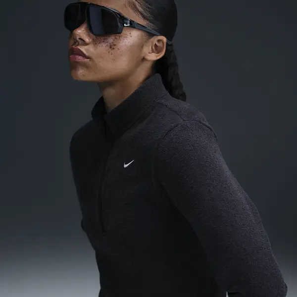 Nike Sportswear Phoenix Plush Slim Long-sleeve 1/2-zip Top - Black