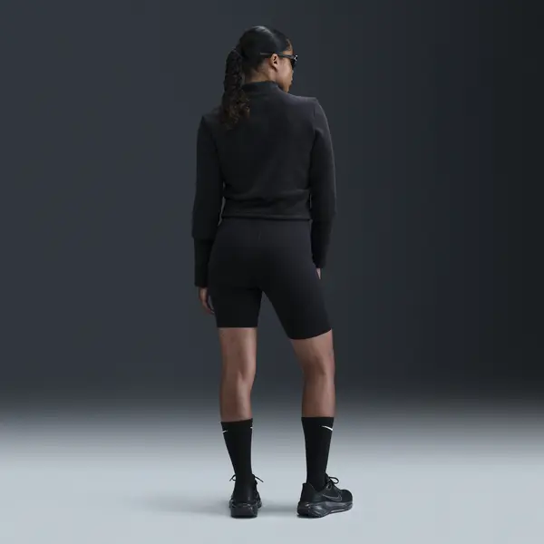 Nike Sportswear Phoenix Plush Slim Long-sleeve 1/2-zip Top - Black