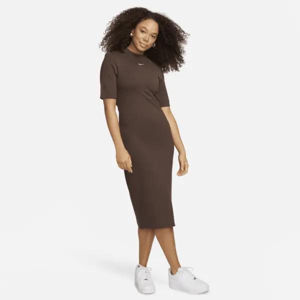 slim fit dress slacks Light Coffee Brown Tight Fit Multi Layer Frill Short Sleeve Mini Dress main image 1
