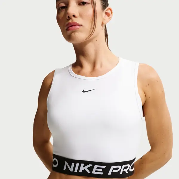 Nike Pro Dri-fit Cropped Tank Top - White