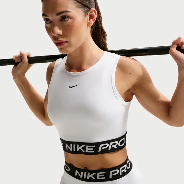 Nike Pro Dri-fit Cropped Tank Top - White