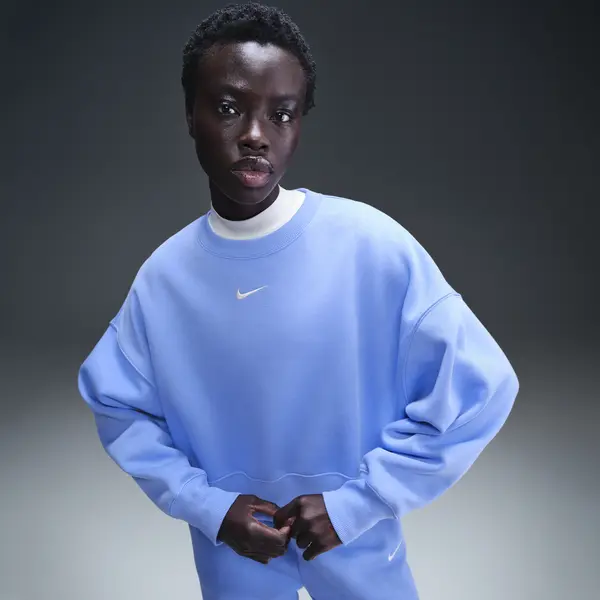 Nike Sportswear Phoenix Fleece Over-oversized Crew-neck Sweatshirt - Blue