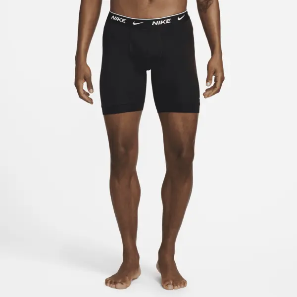 Nike Dri-fit Essential Cotton Stretch Long Boxer Briefs - Black