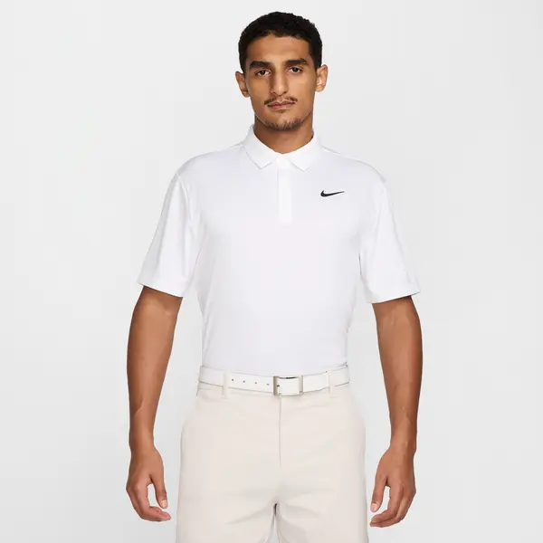 Nike Tour Dri-fit Jacquard Golf Polo - White