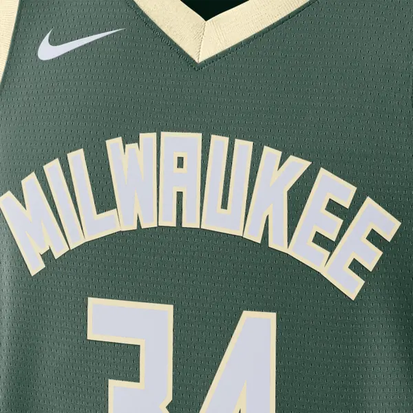 Nike Milwaukee Bucks Giannis Antetokounmpo Icon Edition Dri-fit Swingman Jersey - Green
