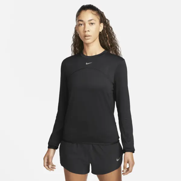 Nike Dri-fit Swift Element Uv Crew-neck Running Top - Black