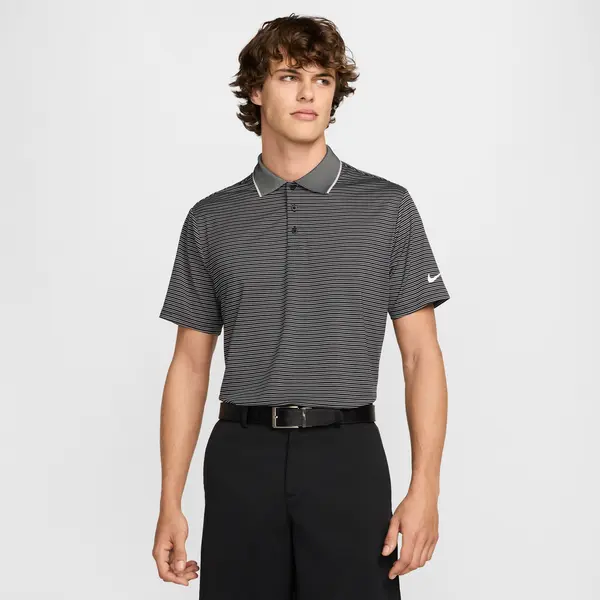 Nike Tour Dri-fit Striped Golf Polo - Black