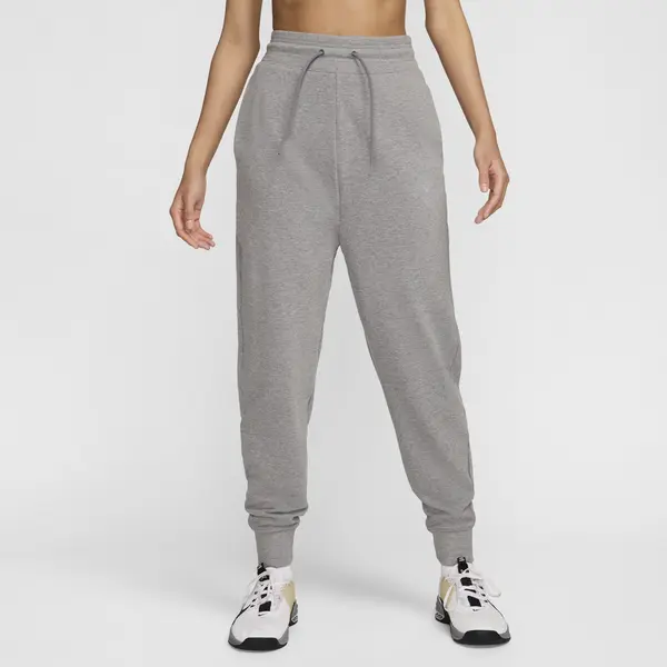 Nike Dri-fit One High-waisted 7/8 French Terry Jogger Pants - Grey