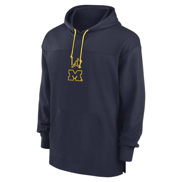 JORDAN Michigan Wolverines Sideline Jersey Dri-fit College Pullover Hoodie