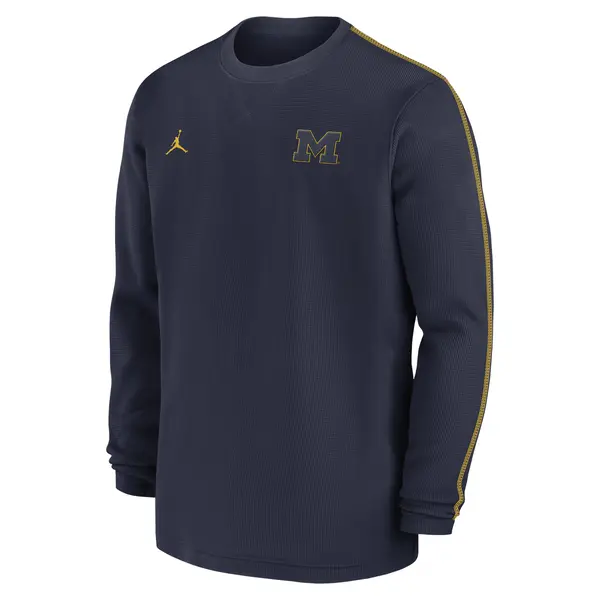 JORDAN Michigan Wolverines Sideline Coach Long-sleeve Top