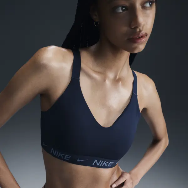 Nike Indy Medium Support Padded Adjustable Sports Bra - Blue