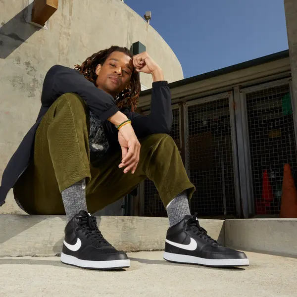 Nike Court Vision Mid Next Nature Sneakers - Black