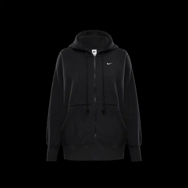 Nike Sportswear Phoenix Plush Oversized Full-Zip Hoodie In Black
