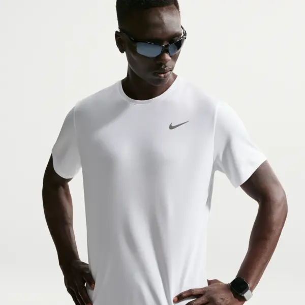 Nike Miler Dri-fit Short-sleeve Running Top - White