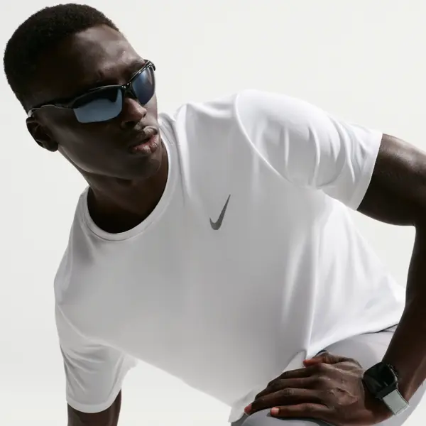 Nike Miler Dri-fit Short-sleeve Running Top - White