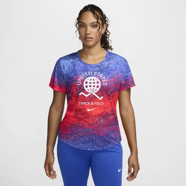 Nike Usa One Dri-fit Running Short-sleeve Top - Red