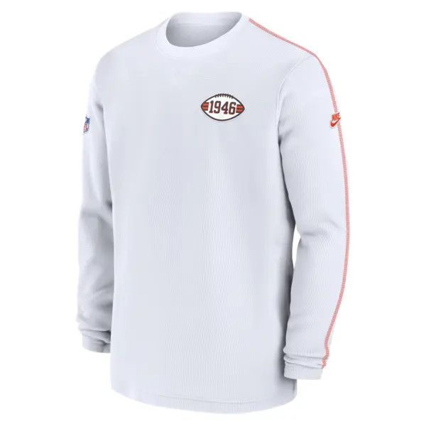 Nike Cleveland Browns Logo Coach Nfl Long-sleeve Top - White
